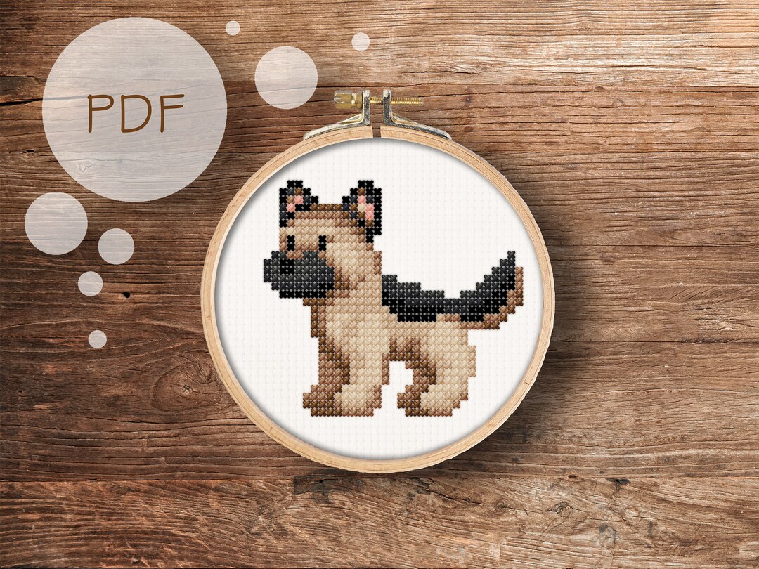German Shepherd - PDF Cross Stitch Pattern, DIY Gift, Beginner Easy ...