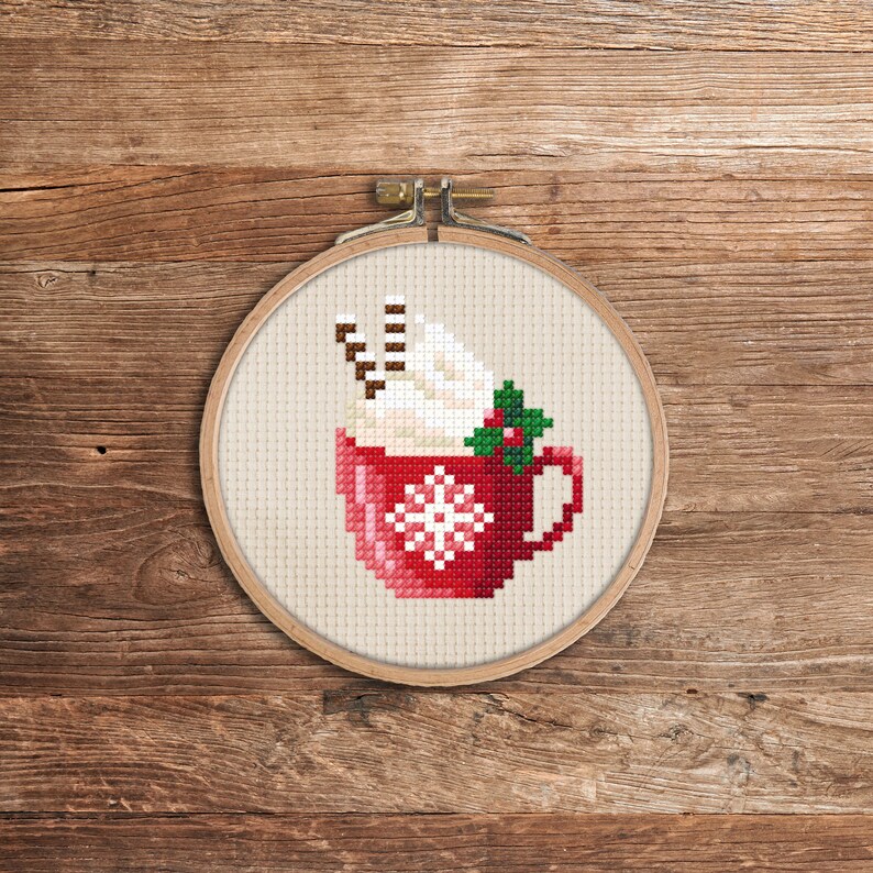 Hot Chocolate PDF Cross Stitch Pattern DIY Christmas - Etsy