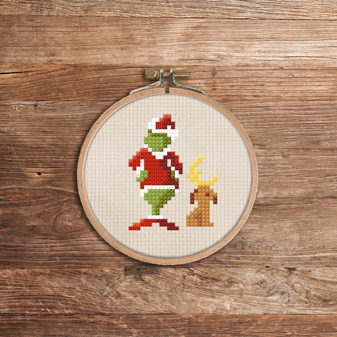 Grinch PDF Cross Stitch Pattern DIY Christmas Ornament - Etsy