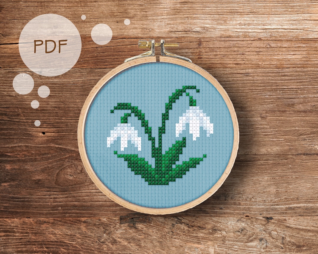Snowdrops - PDF Cross Stitch Pattern, DIY Gift, Beginner Easy Pattern, Instant Download - Etsy
