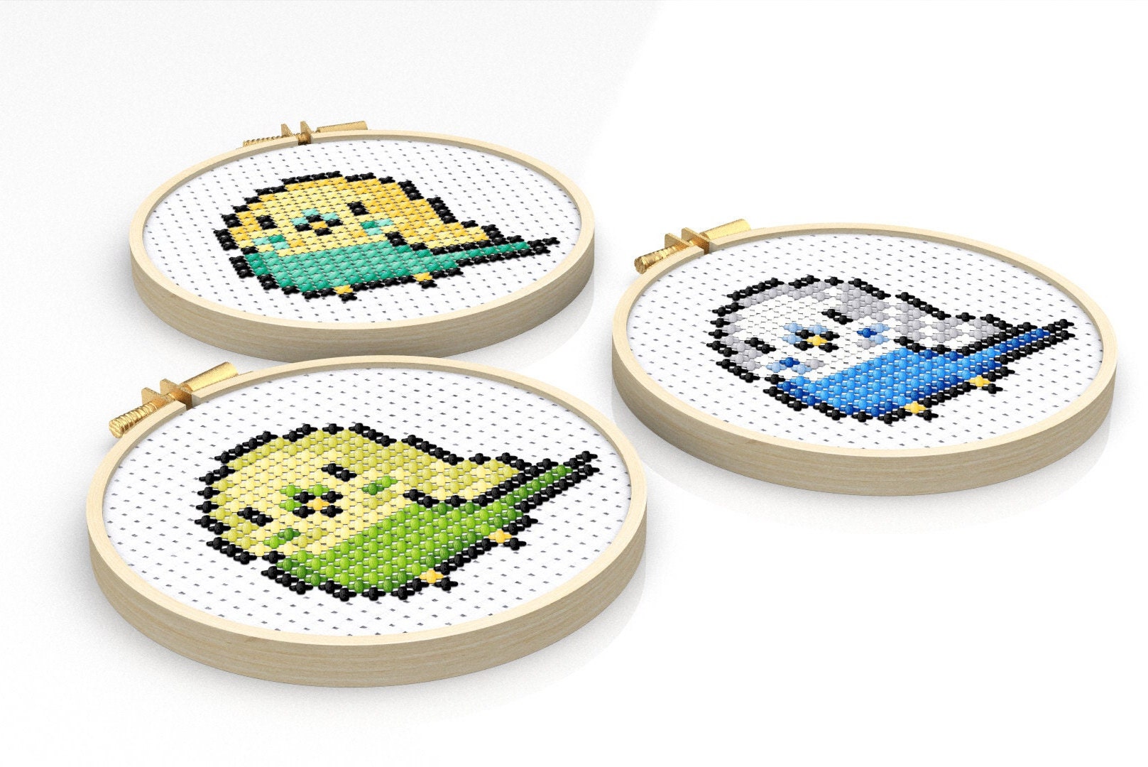 Mini Parakeets I. - PDF Cross Stitch Pattern, DIY Gift, Beginner ...