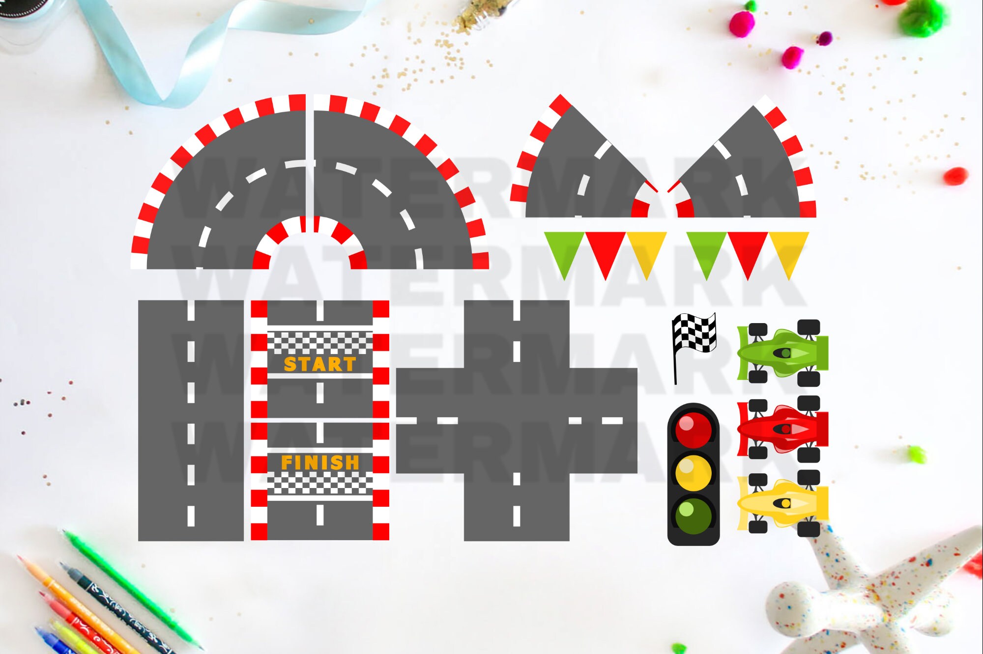 Race Track Clipart Set Racetrack Png Transportation Clip - Etsy Canada