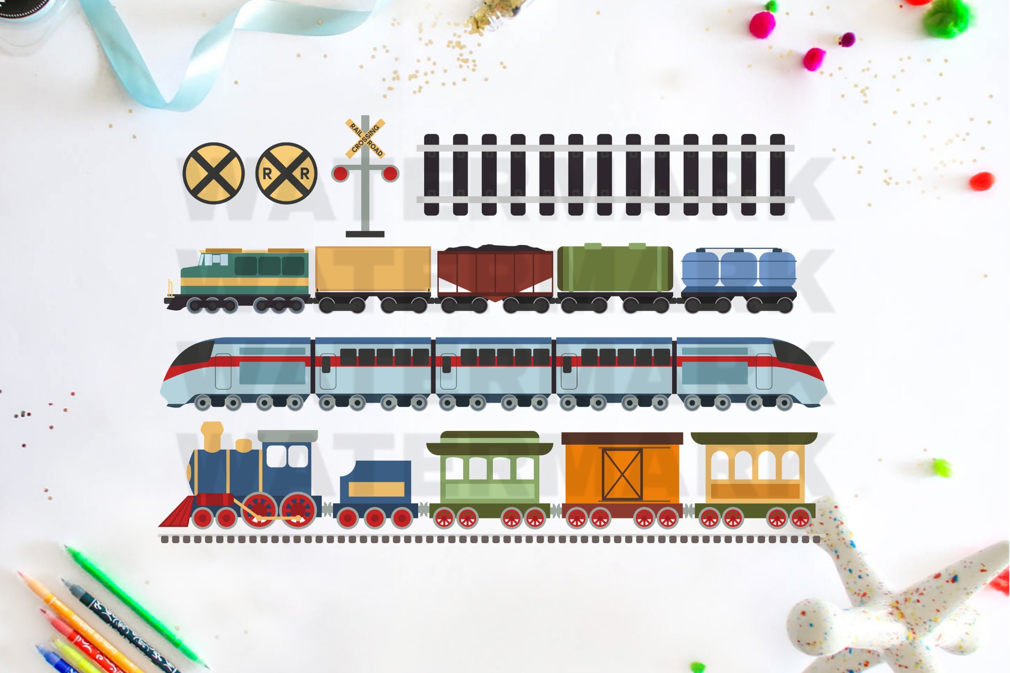 Toy Train Tracks Clip Art