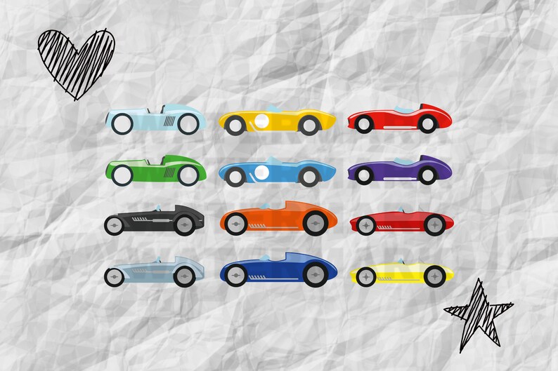 Transportation Clip Arts Car Cliparts Bundle Birthday Boy - Etsy