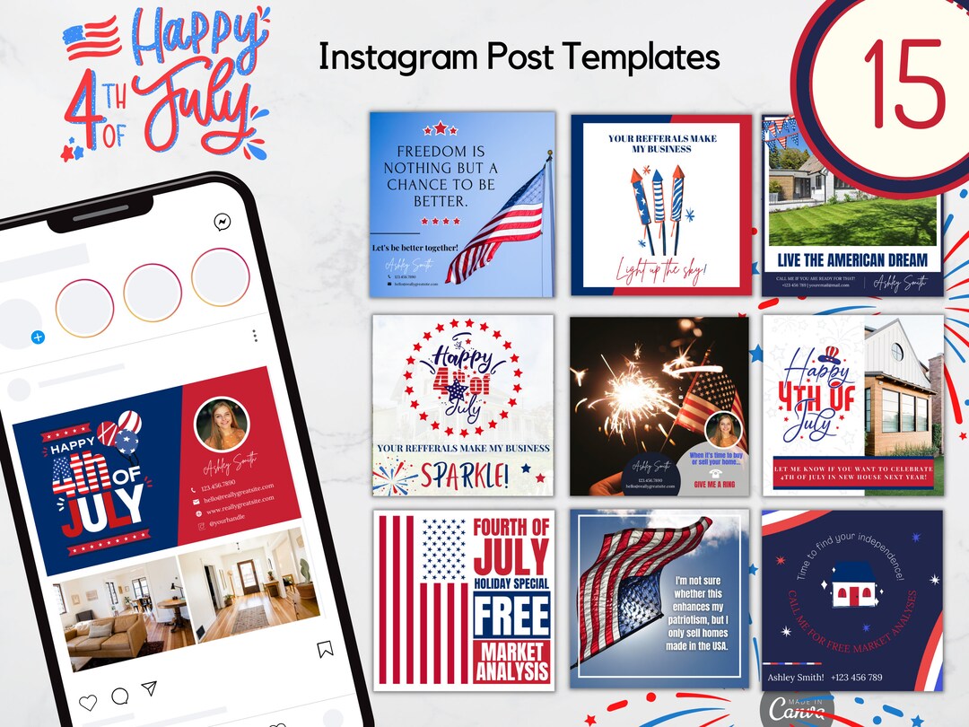 Instagram Templates for Real Estate 4th of July | Summer Real Estate ...