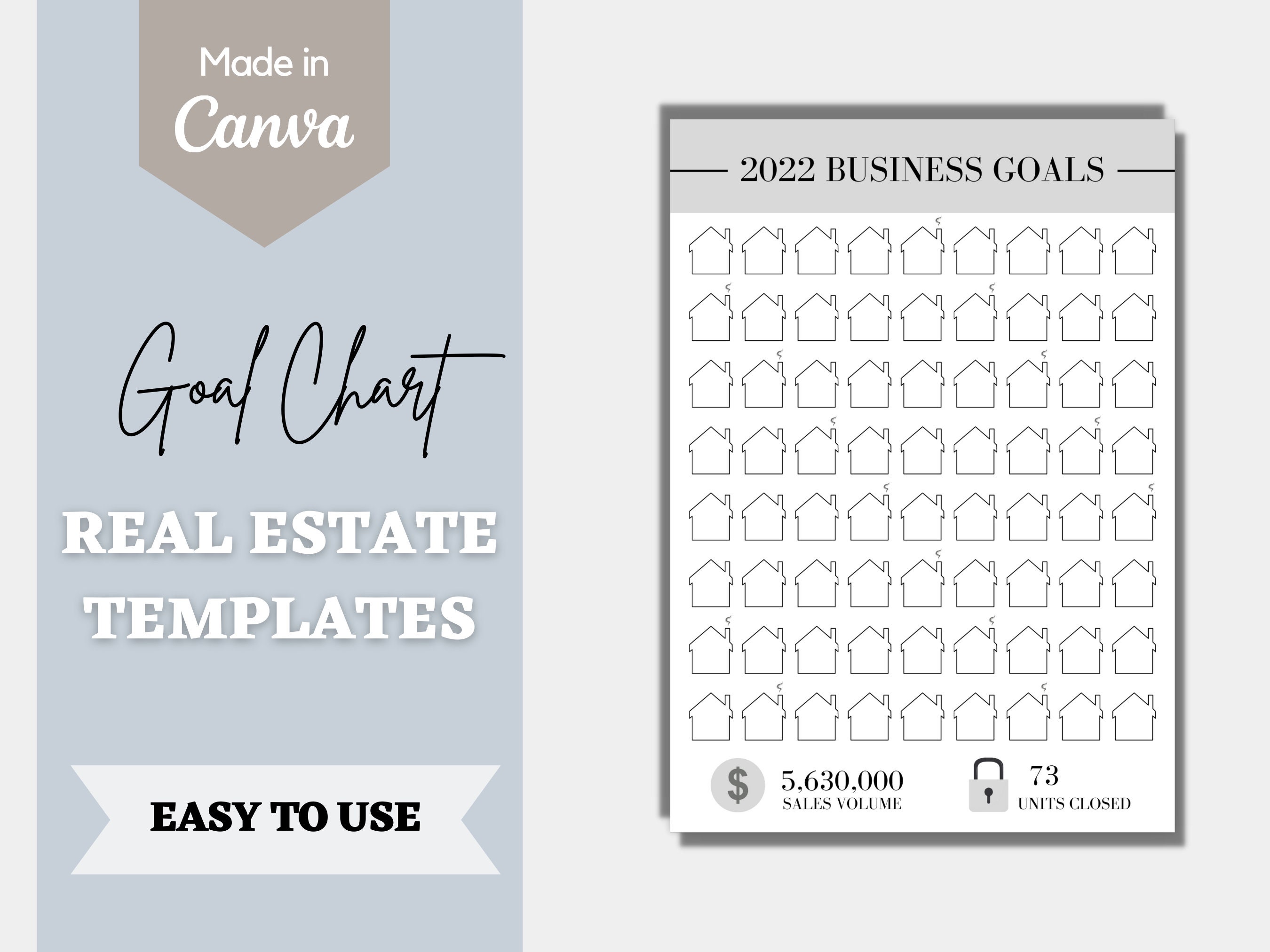 Real Estate Goal Tracker | Real Estate Goal Chart | Real Estate ...
