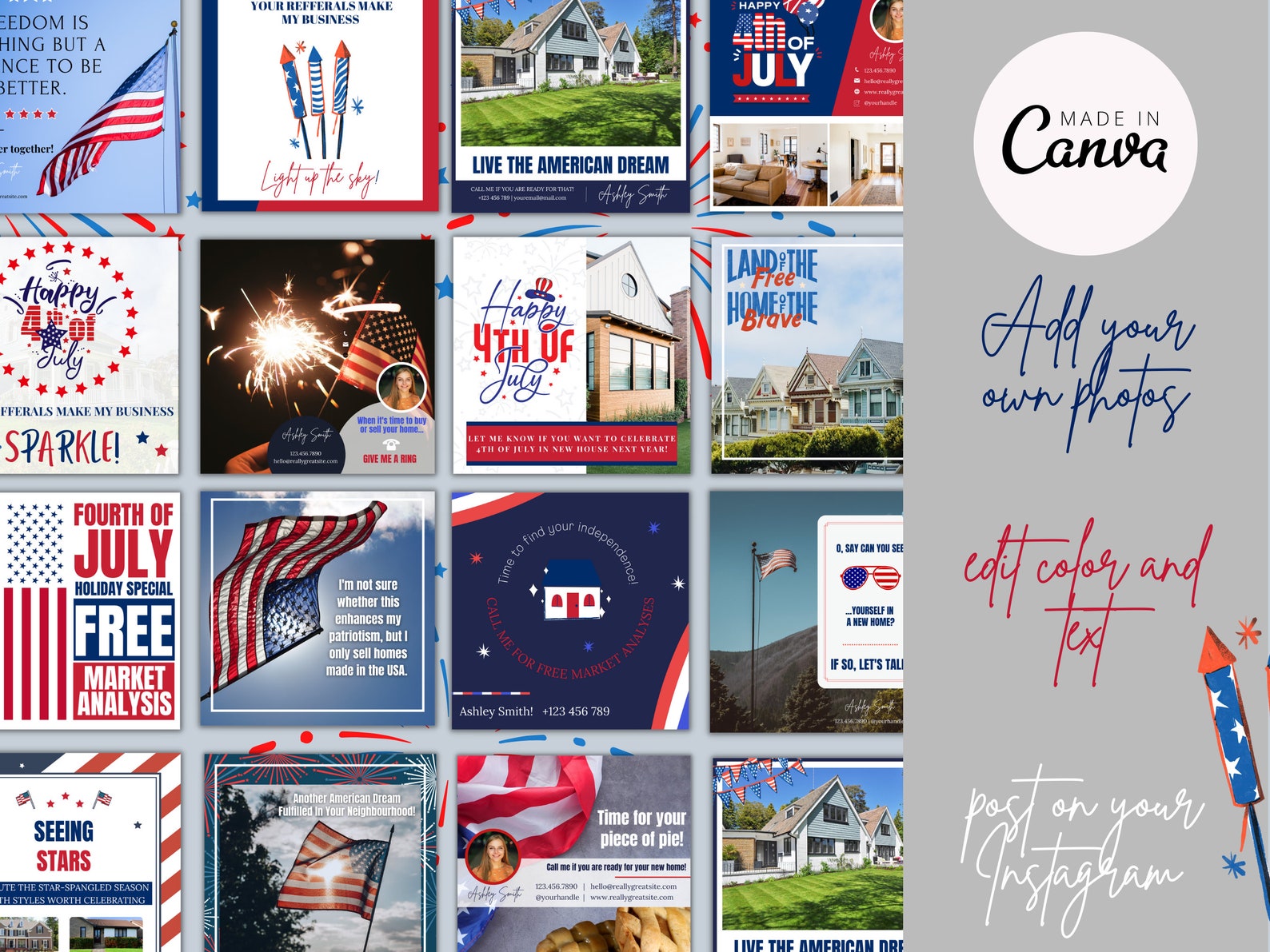 Instagram Templates for Real Estate 4th of July | Summer Real Estate ...