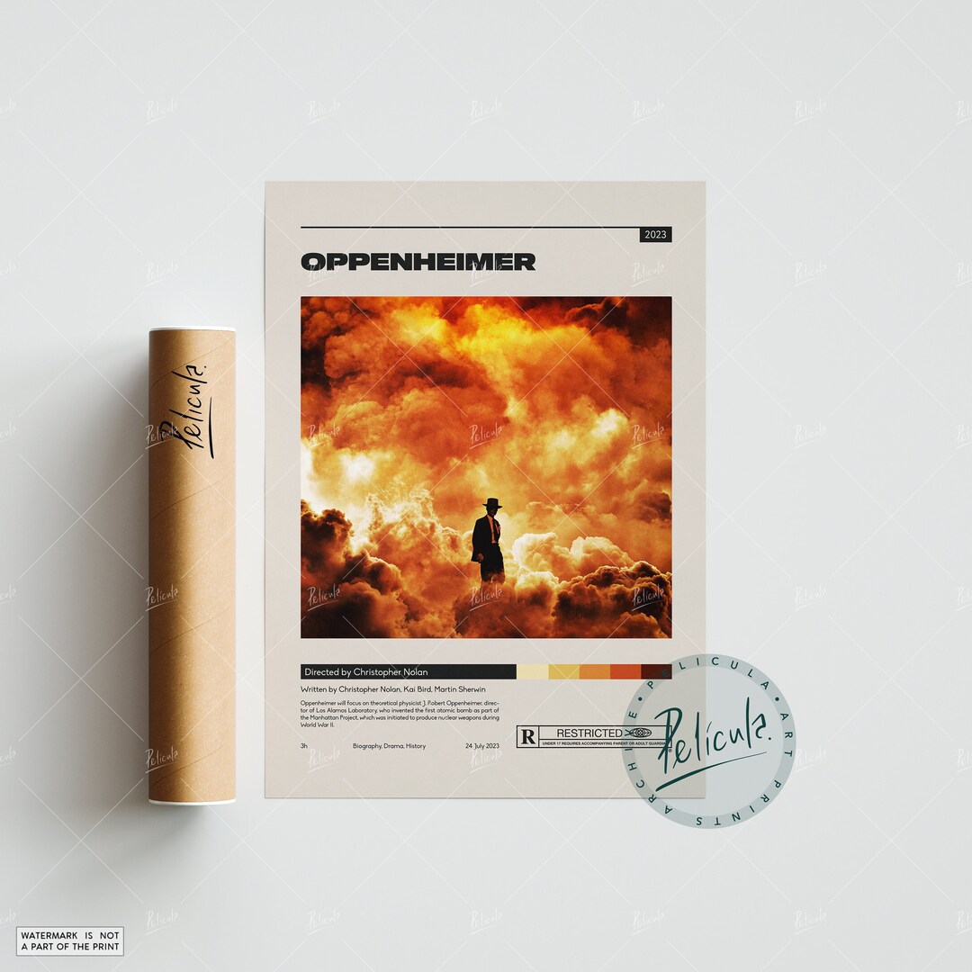 Oppenheimer Poster Christopher Nolan Minimalist Movie Poster Vintage ...