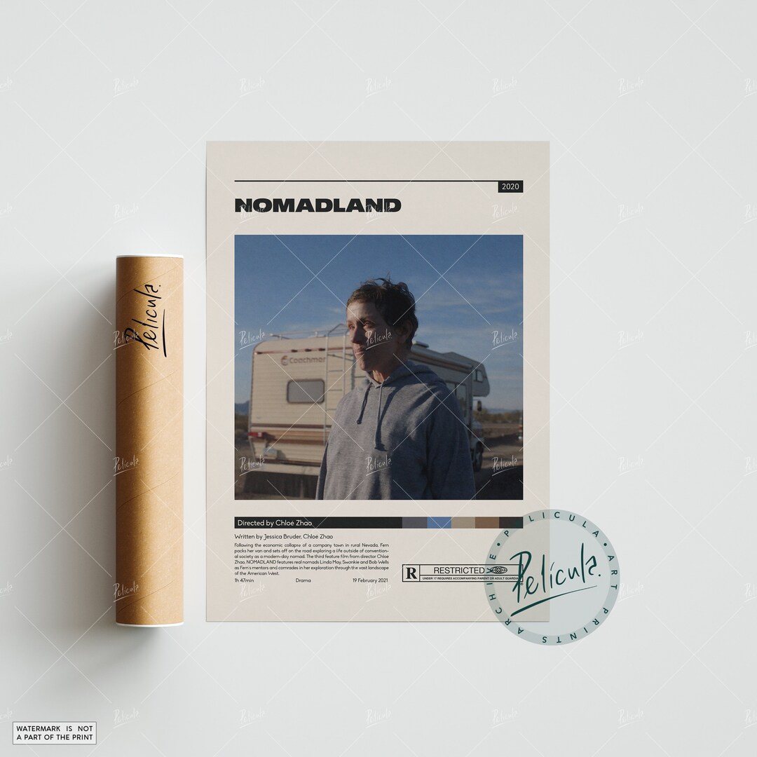 Nomadland Poster Chloé Zhao Minimalist Movie Poster Vintage Retro Art ...