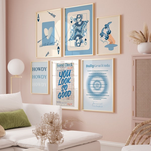 Blue Preppy Wall Art - Etsy