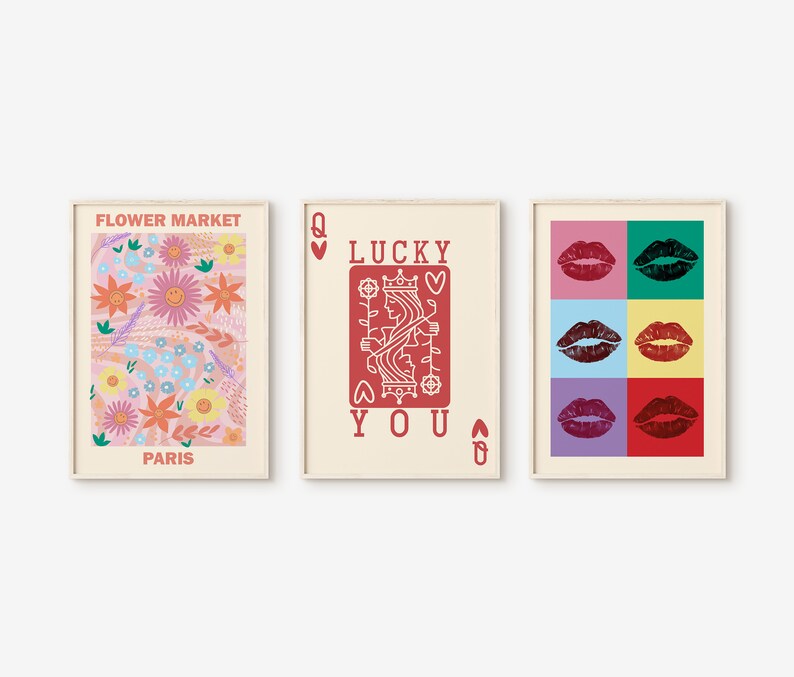 Retro Trendy Aesthetic Poster Set of 3 Eclectic Gallery Set - Etsy