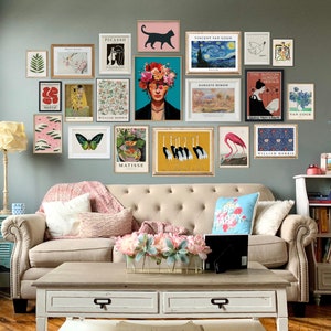 MEGA BUNDLE Eclectic Vintage Gallery Wall Set of 86 Art Prints Download, Eclectic Wall Art ...