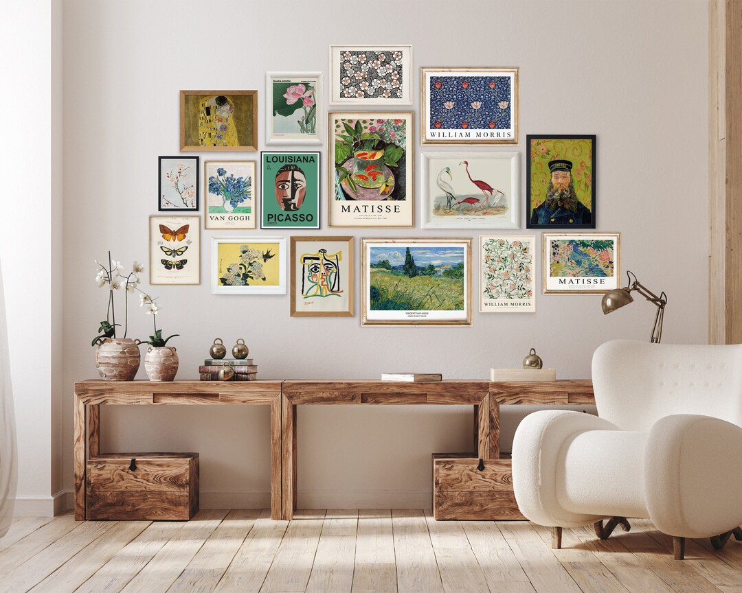 Vintage Eclectic Gallery Wall Set of 16, Maximalist Print Set, Eclectic ...