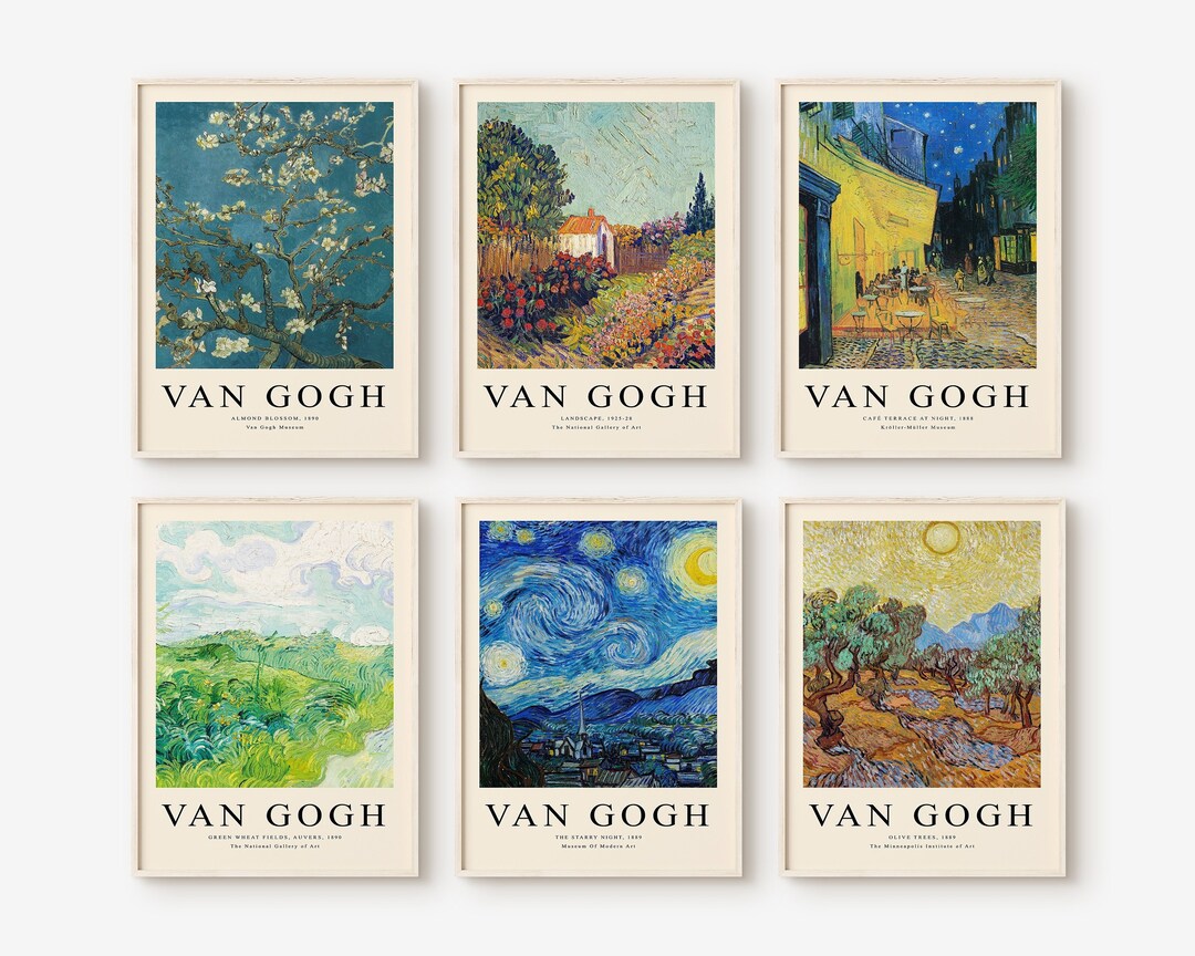 Van Gogh Set of 6 Prints, Gallery Wall Set, Van Gogh Poster, Van Gogh ...