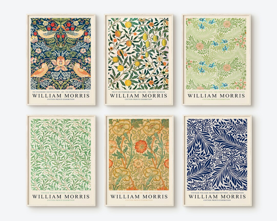 Set of 6 William Morris Print, Gallery Wall Set, Art Nouveau Print ...