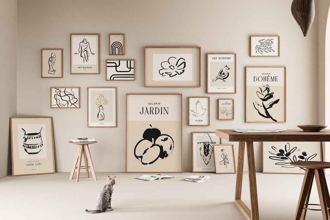 Printable Neutral Modern Gallery Wall Art Prints Set, Abstract ...