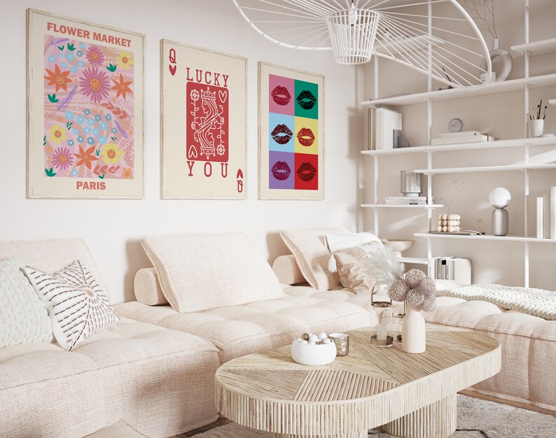 Retro Trendy Aesthetic Poster Set of 3 Eclectic Gallery Set - Etsy