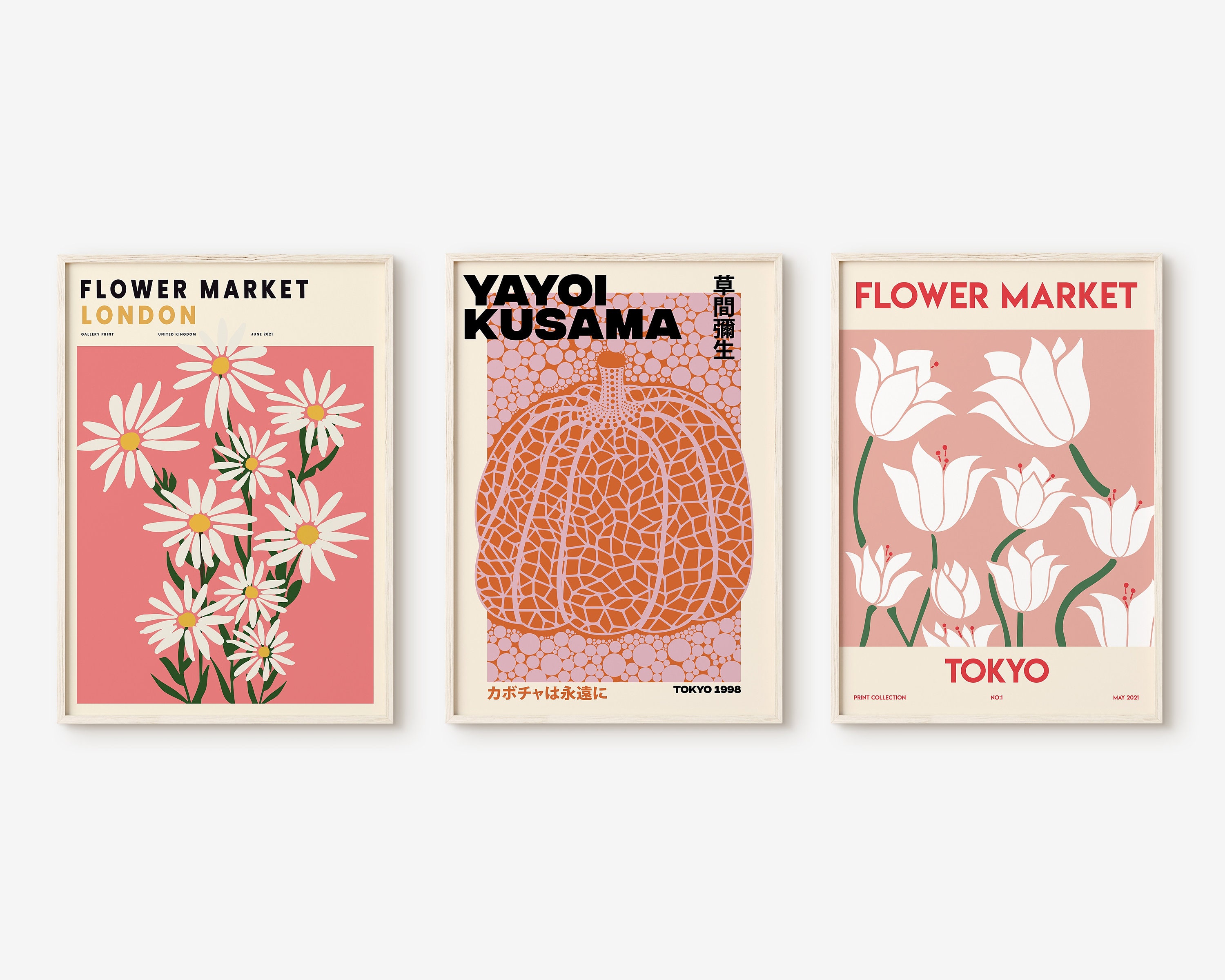 Exhibition Wall Set 9 Prints Gallery Wall Set Flower Market - Etsy