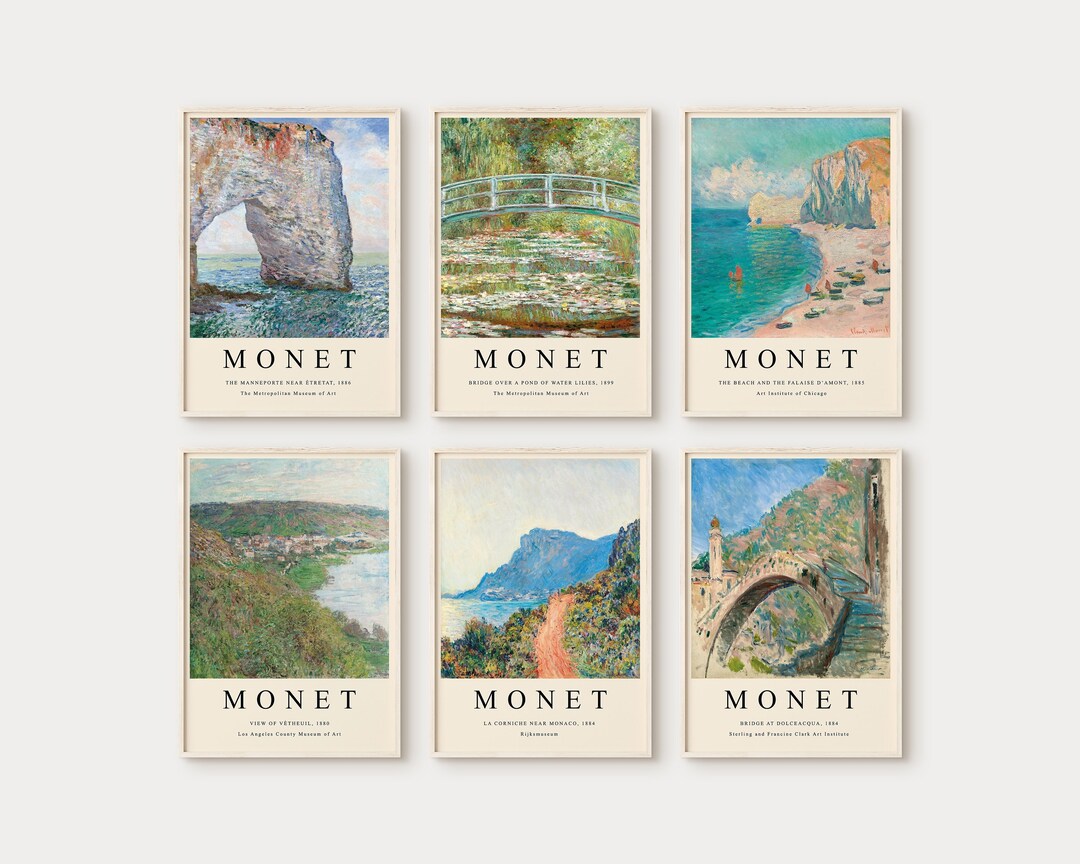Set of 6 Monet Prints, Gallery Wall Set, Landscape Print Set, Museum ...