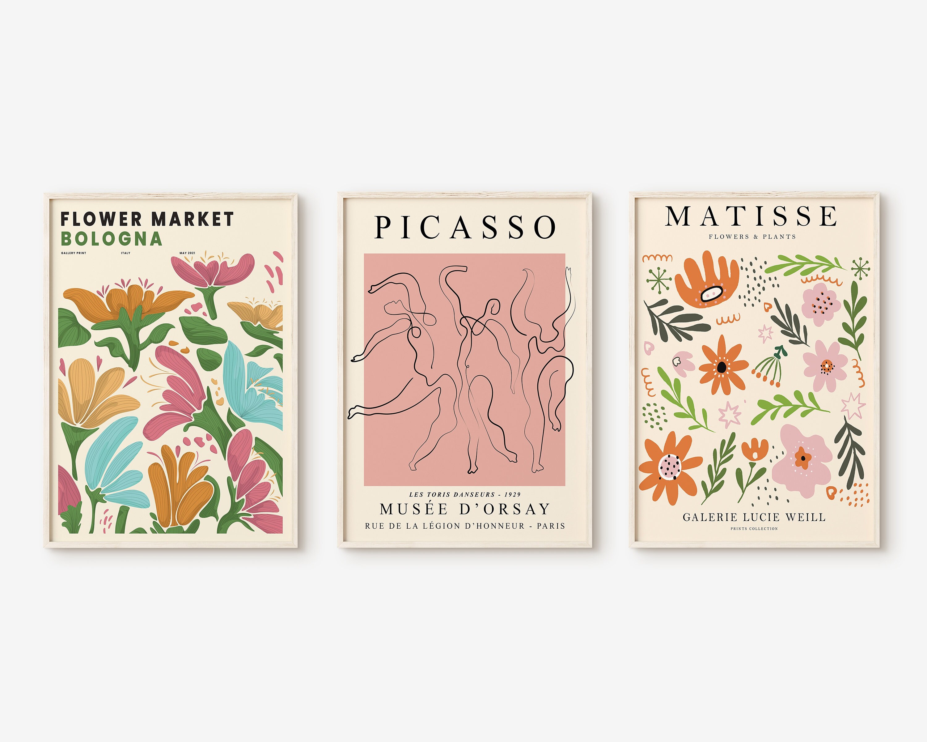 Exhibition Wall Set 9 Prints Gallery Wall Set Flower Market - Etsy