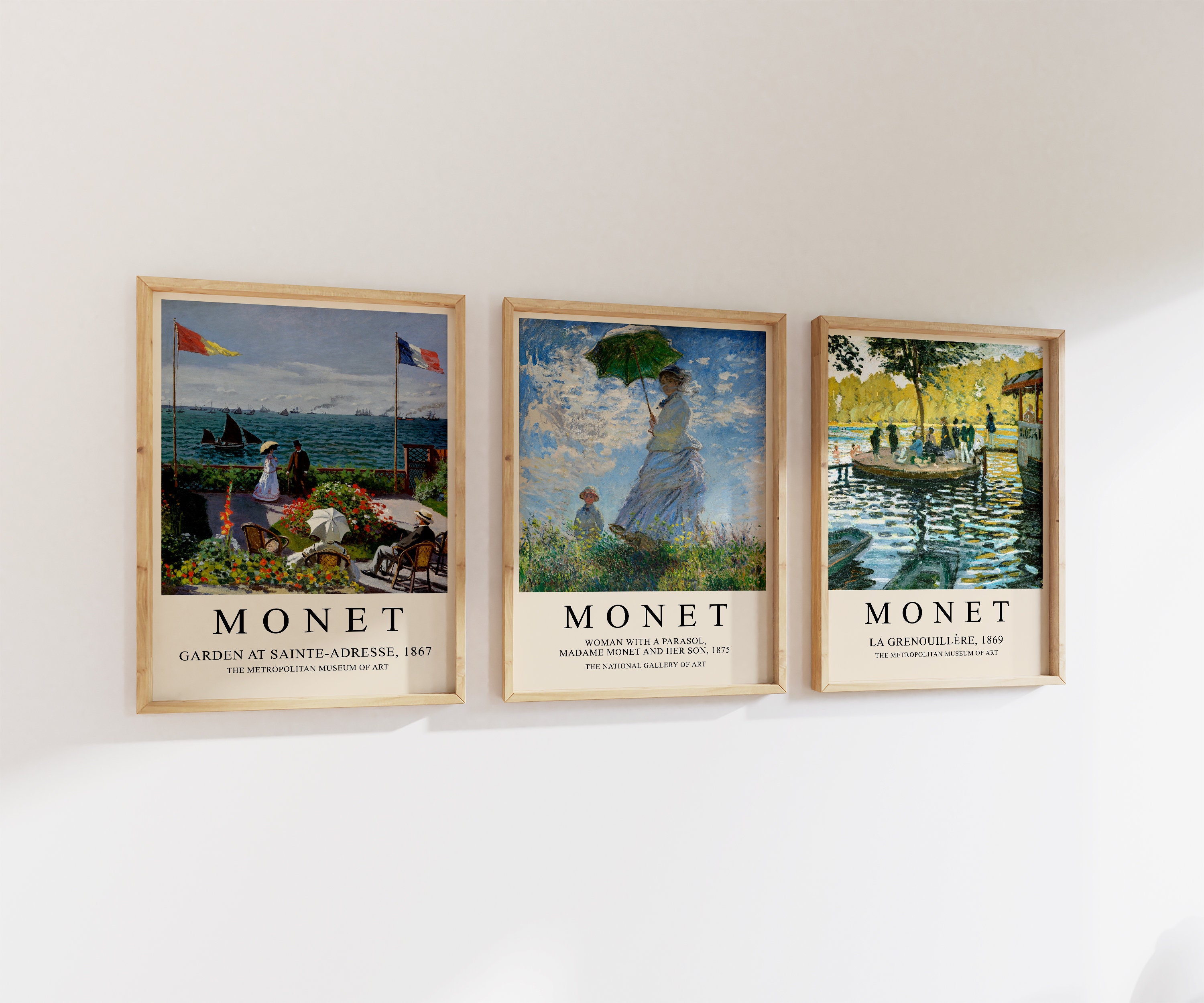 Claude Monet Set of 3 Prints Monet Print 3 Piece Wall Art - Etsy