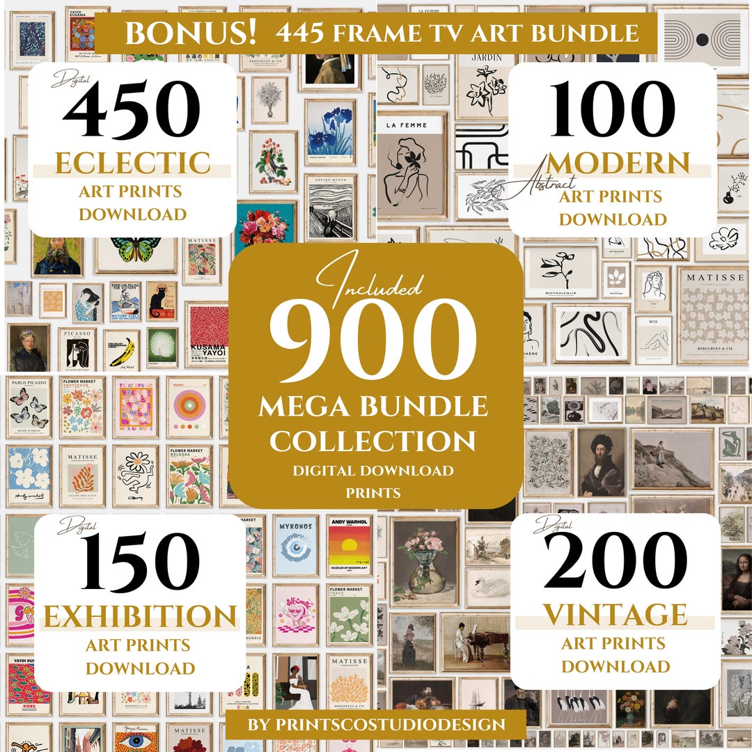 MEGA BUNDLE 900 Digital Prints Download, Eclectic Vintage Gallery Wall ...