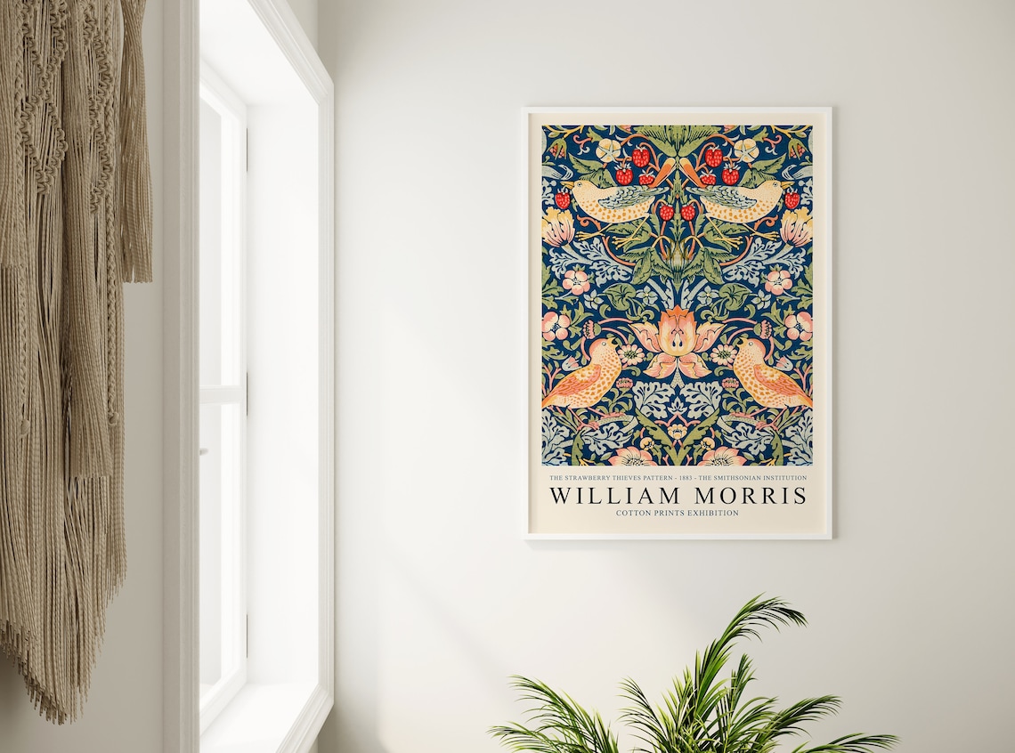 William Morris Print Strawberry Thief Print Art Nouveau - Etsy