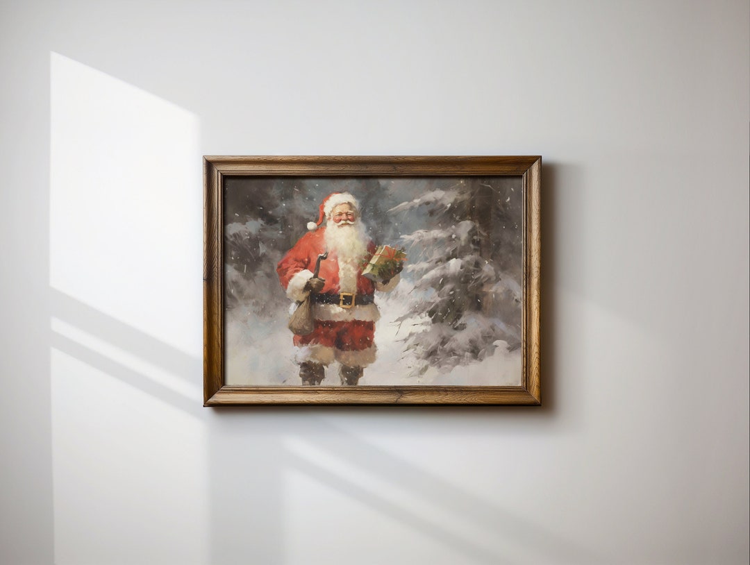 Printables Vintage Santa Claus Wall Art Digital Prints, Farmhouse ...