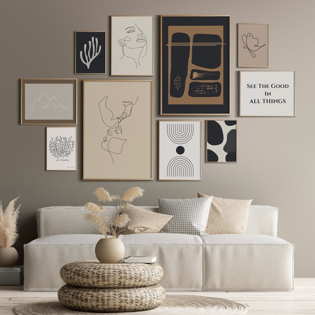 Color Block Set of 10 Prints, Gallery Wall Set, Poster Bundle, Abstract ...