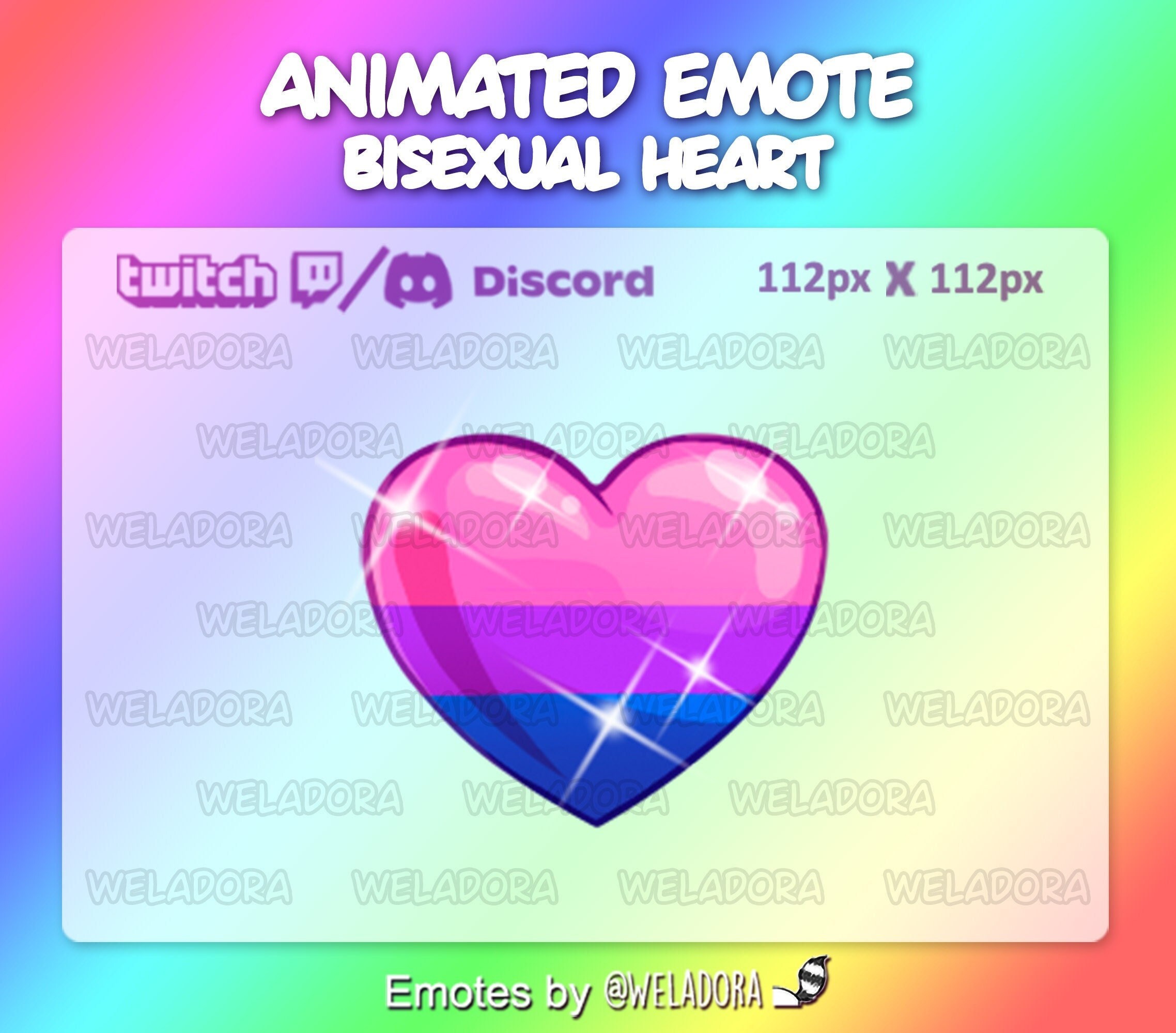 Pride Bisexual Heart Animated Emote - Etsy