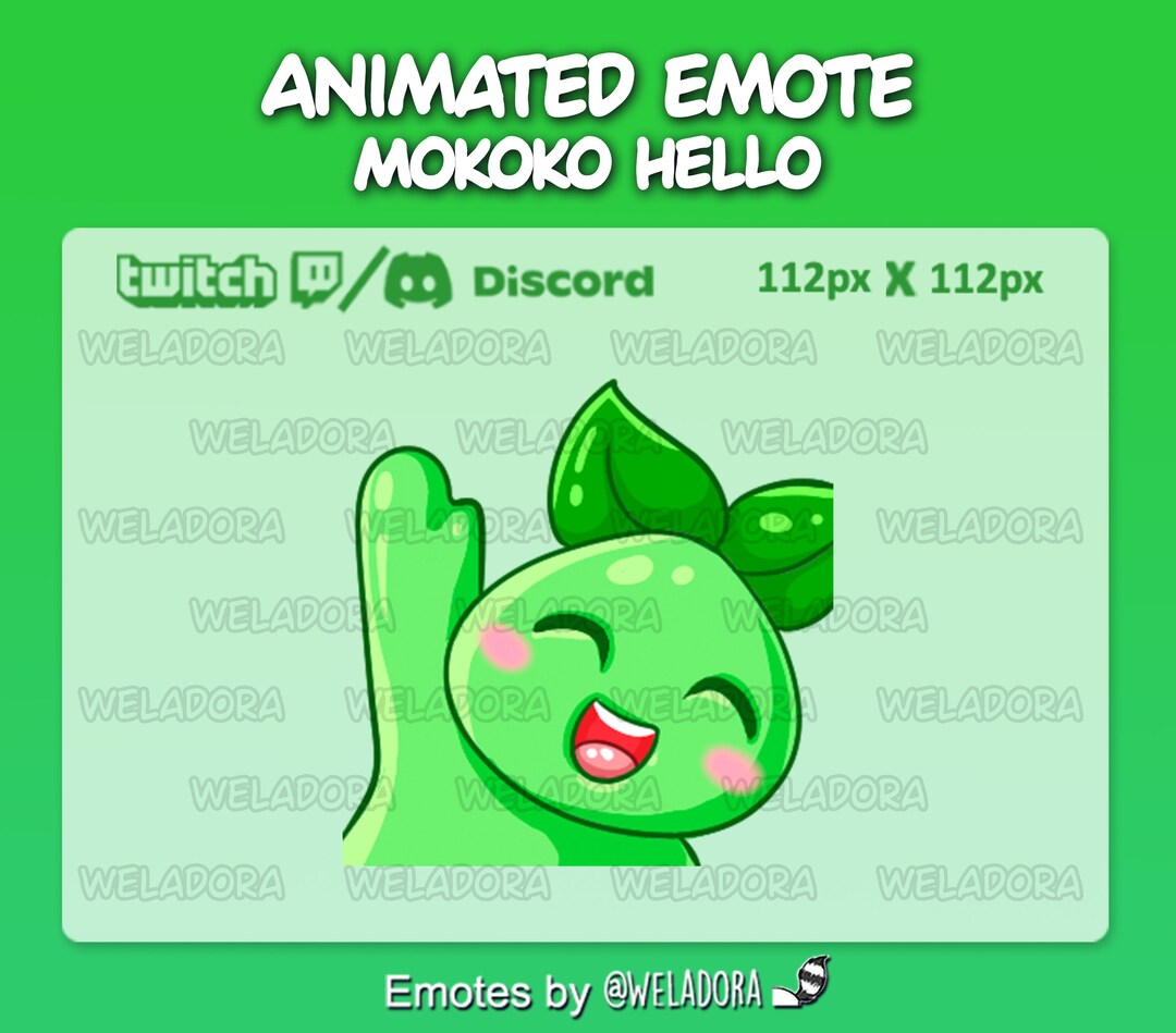 Mokoko Hello Animated Twitch/discord Emote - Etsy