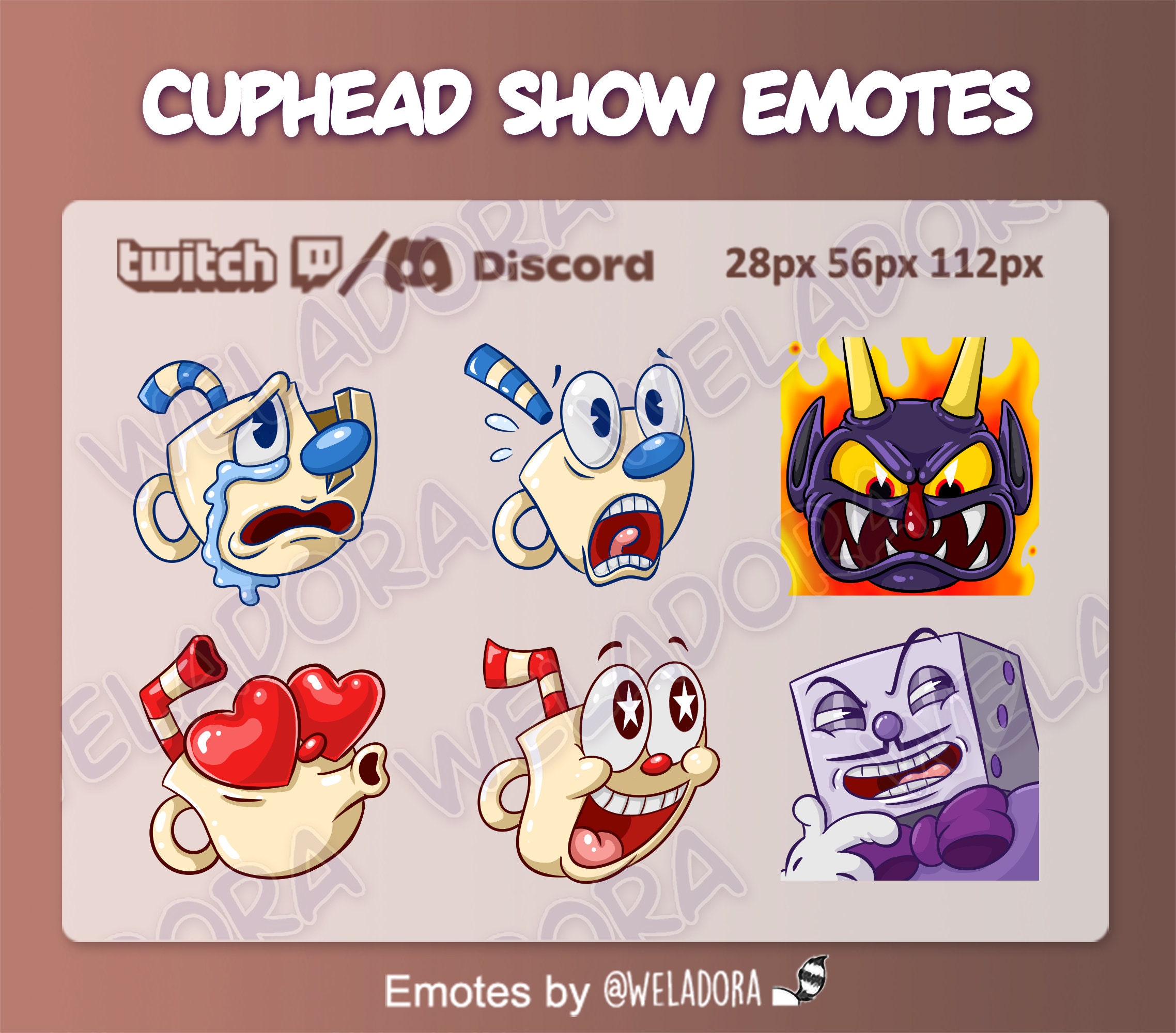 Cuphead emotes - Etsy España