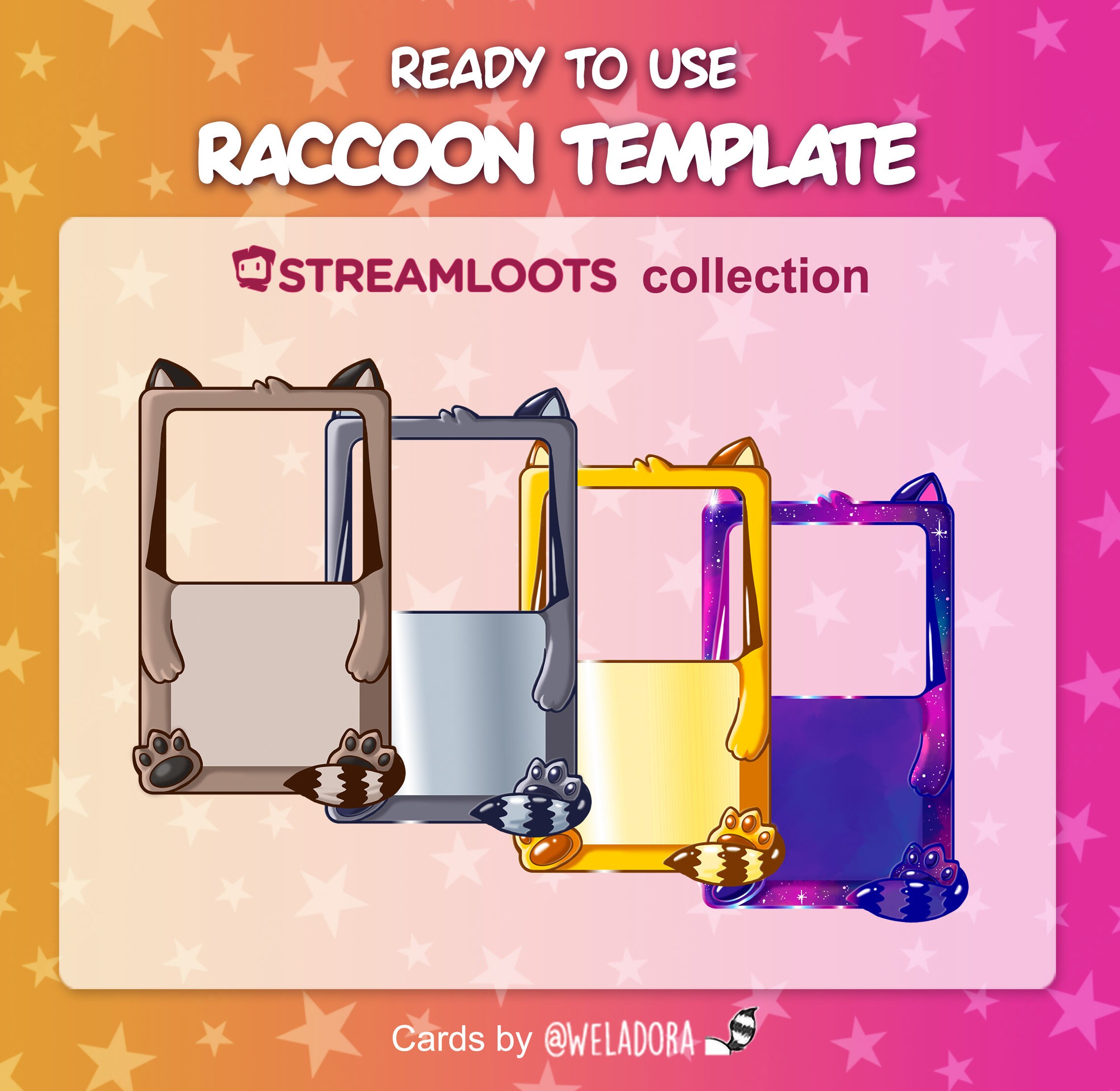 Streamloots raccoon template - Etsy España