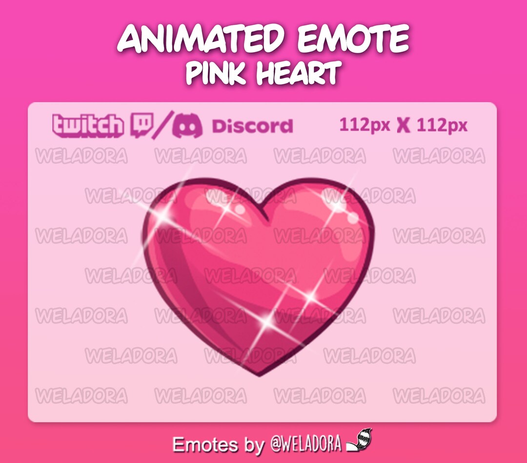 Pink Heart Animated Emote - Etsy