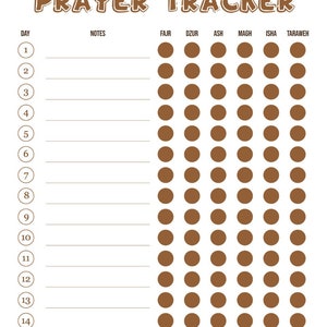 Ramadan Prayer Tracker, Printable, Ramadan Planner 2022, Ramadan Prayer ...