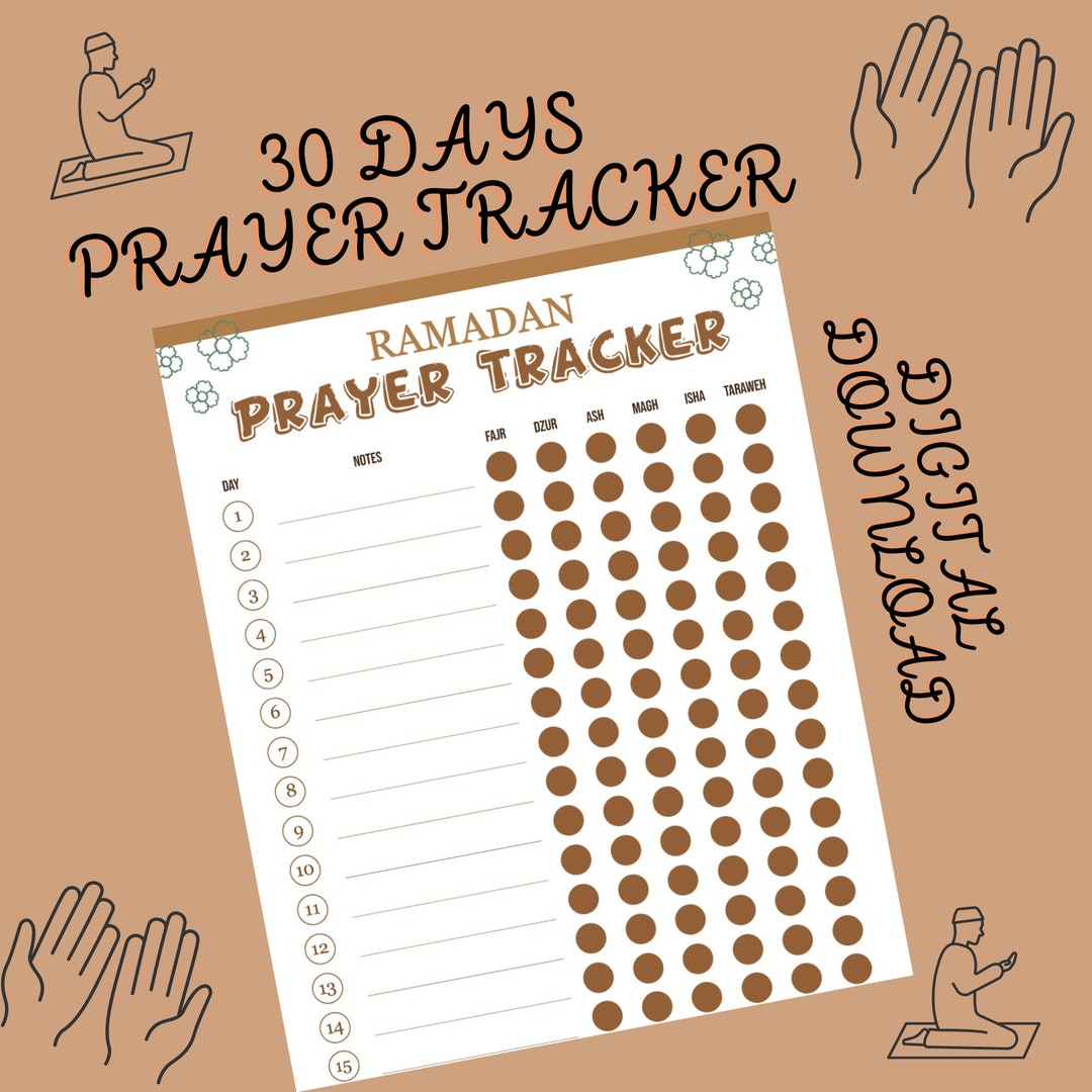 Ramadan Prayer Tracker, Printable, Ramadan Planner 2022, Ramadan Prayer ...