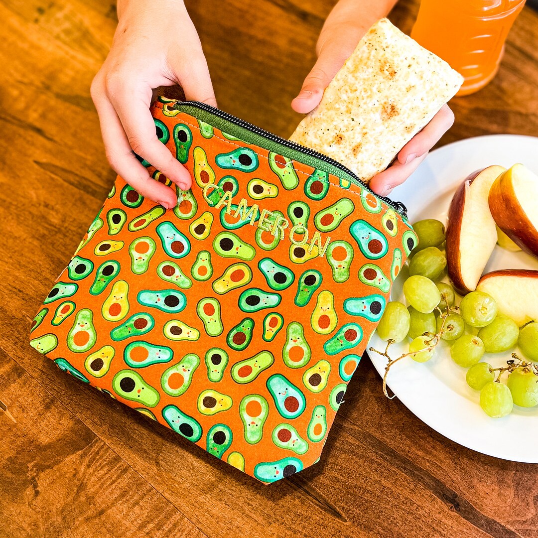 Avocado Reusable Snack Bag: Personalized Zero Waste Food Storage - Etsy