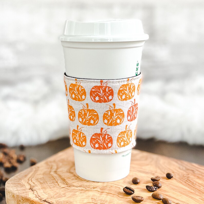 Reusable Coffee Cup Sleeve Custom Cup Sleeve Fabric Coffee - Etsy