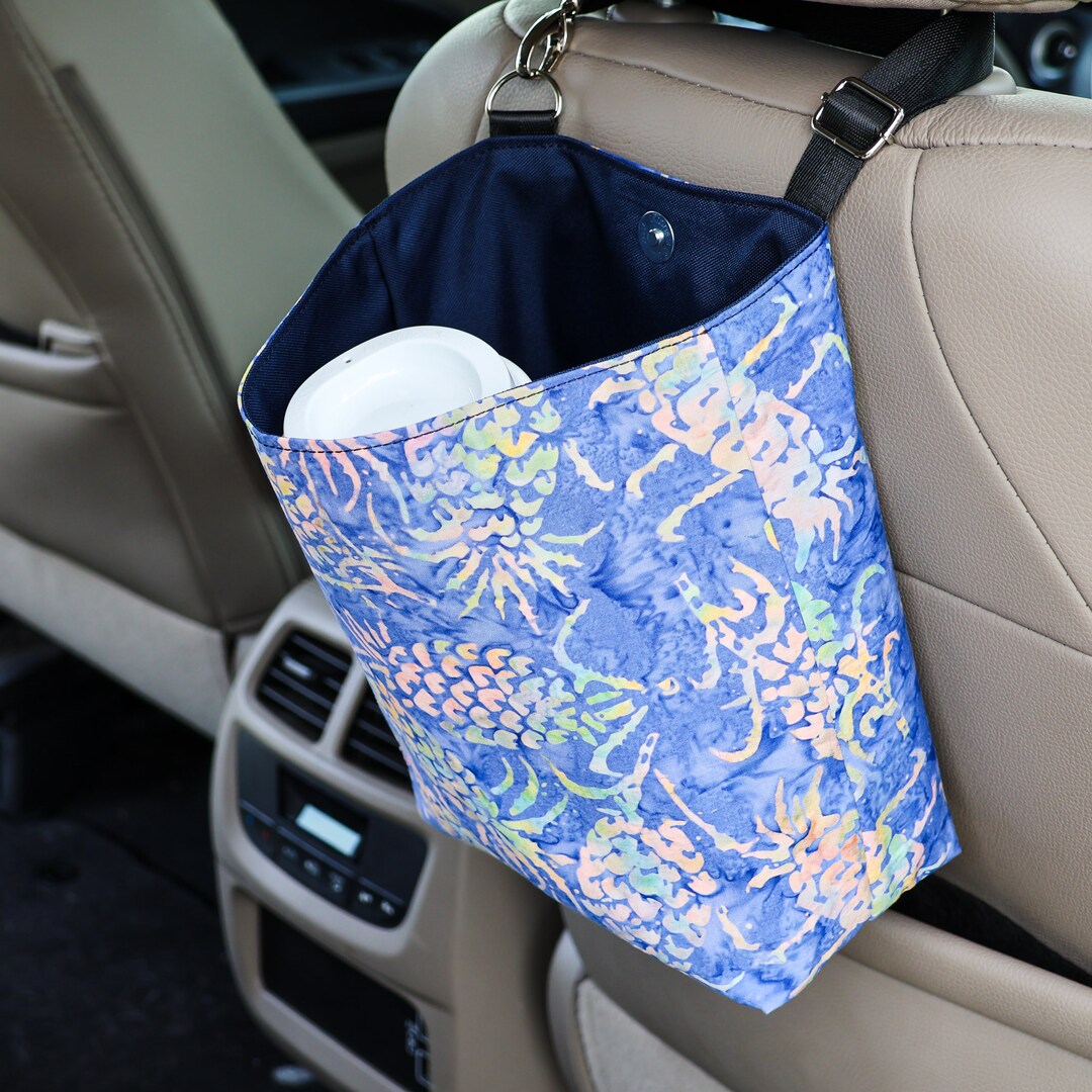 Handmade Car Headrest Trash Bag Made With Colorful Batik Cotton Fabric ...