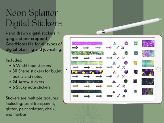 Hand Drawn Digital Stickers for Digital Planning & | Etsy