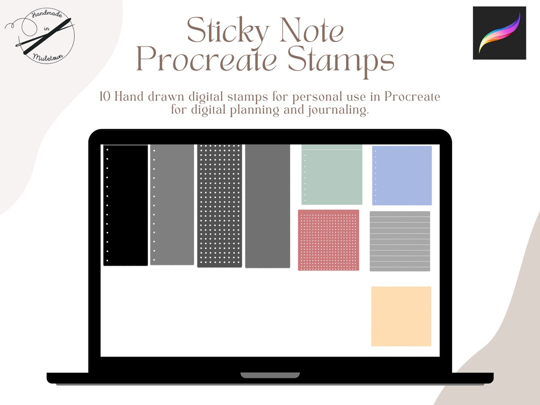 Sticky Note Procreate Stamps for Planning | Bullet Point Sticky Notes ...