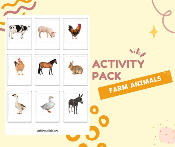Farm Animals 3-part Montessori Cards Language Development - Etsy