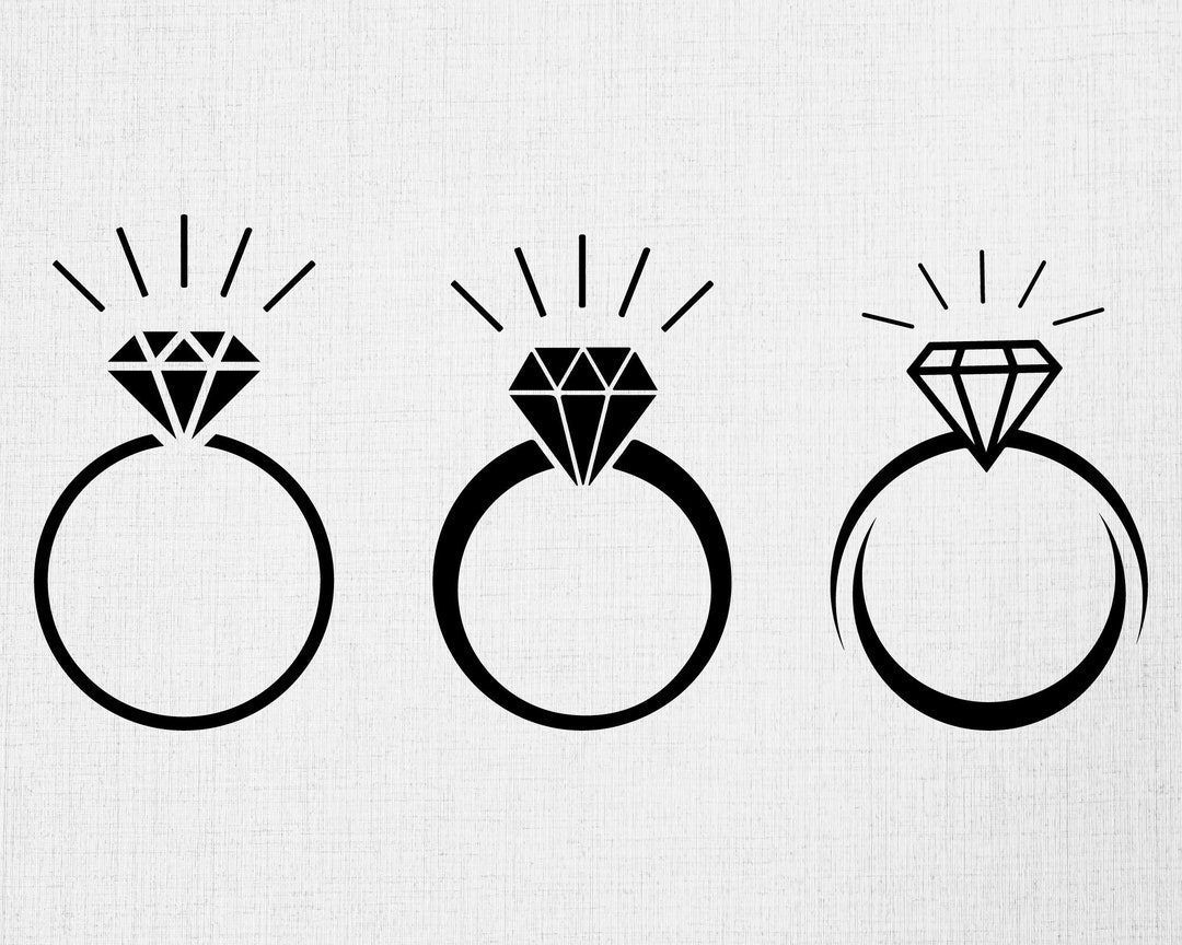 Diamond Ring Png, Digital Download, Wedding Svg, Silhouette, Ring Svg ...