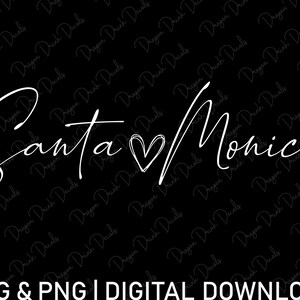 Santa Monica Svg, Digital Download, America Svg, Cursive Font Svg ...