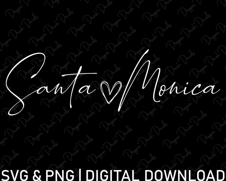 Santa Monica Svg Digital Download America Svg Cursive Font - Etsy