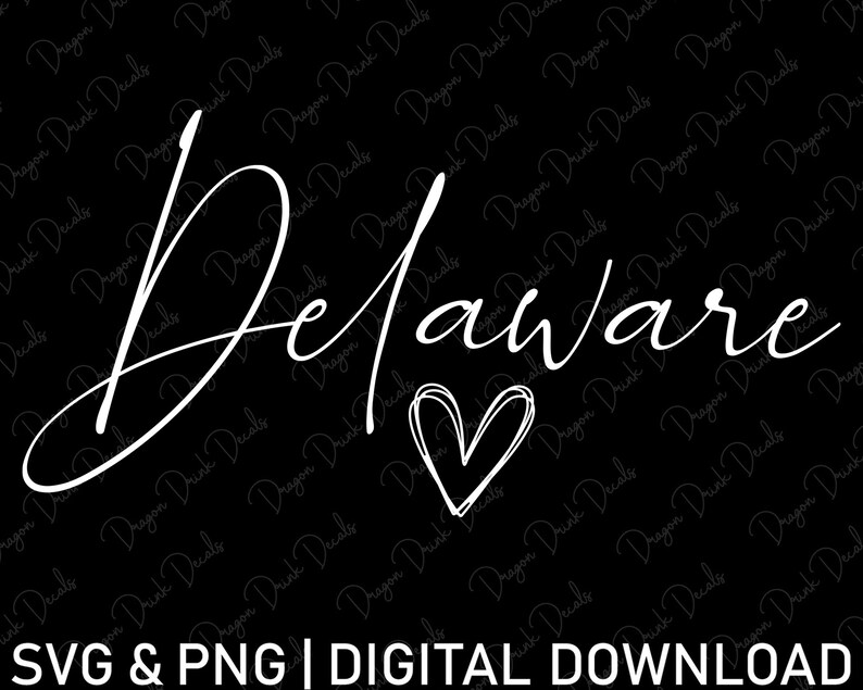 Delaware Svg Digital Download USA Svg Cursive Font Svg - Etsy