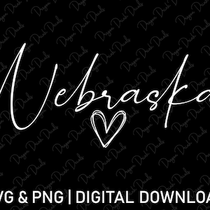 Nebraska Svg, Digital Download, USA Svg, Cursive Font Svg, Nebraska ...