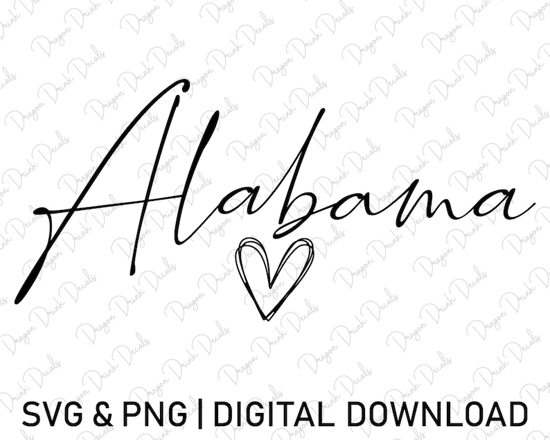 Alabama Svg, Digital Download, USA Svg, Cursive Font Svg, Alabama Shirt ...