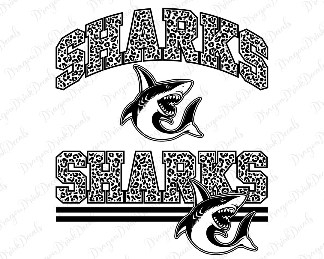 Sharks Svg, Sharks Leopard Mascot Svg, Mascot Sublimation, Digital Cut ...
