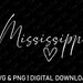 Mississippi Svg, Digital Download, USA Svg, Cursive Font Svg ...